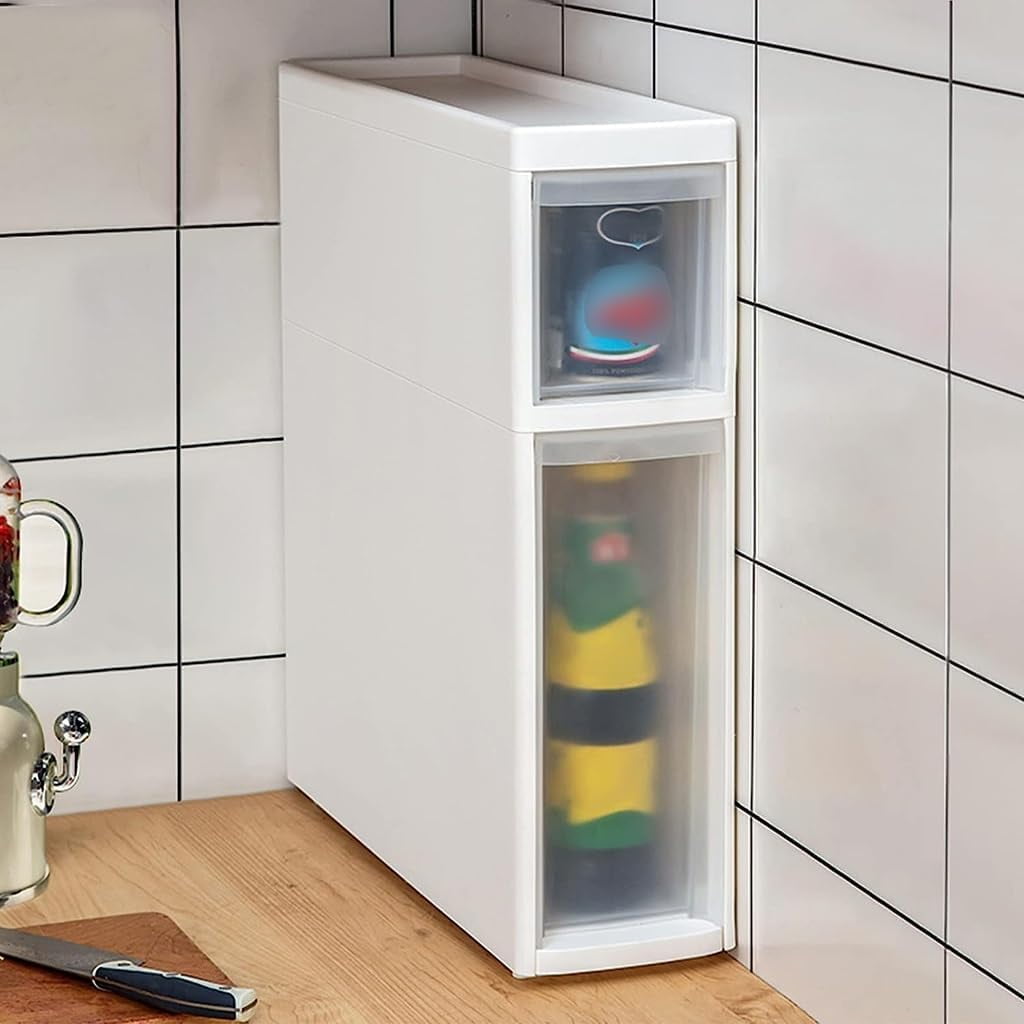 Multifunctional Small Bathroom Cabinet with Narrow Plastic Storage ...