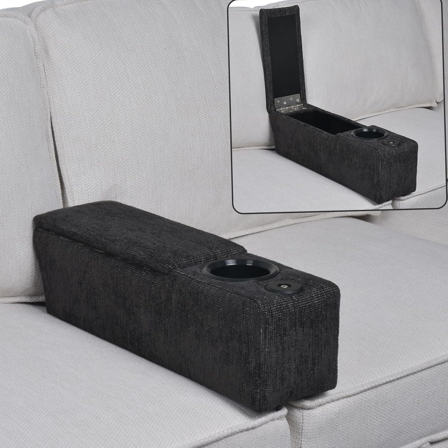 Multifunctional Sofa Armrest, Couch Armrest with Cup Holder, Removable ...