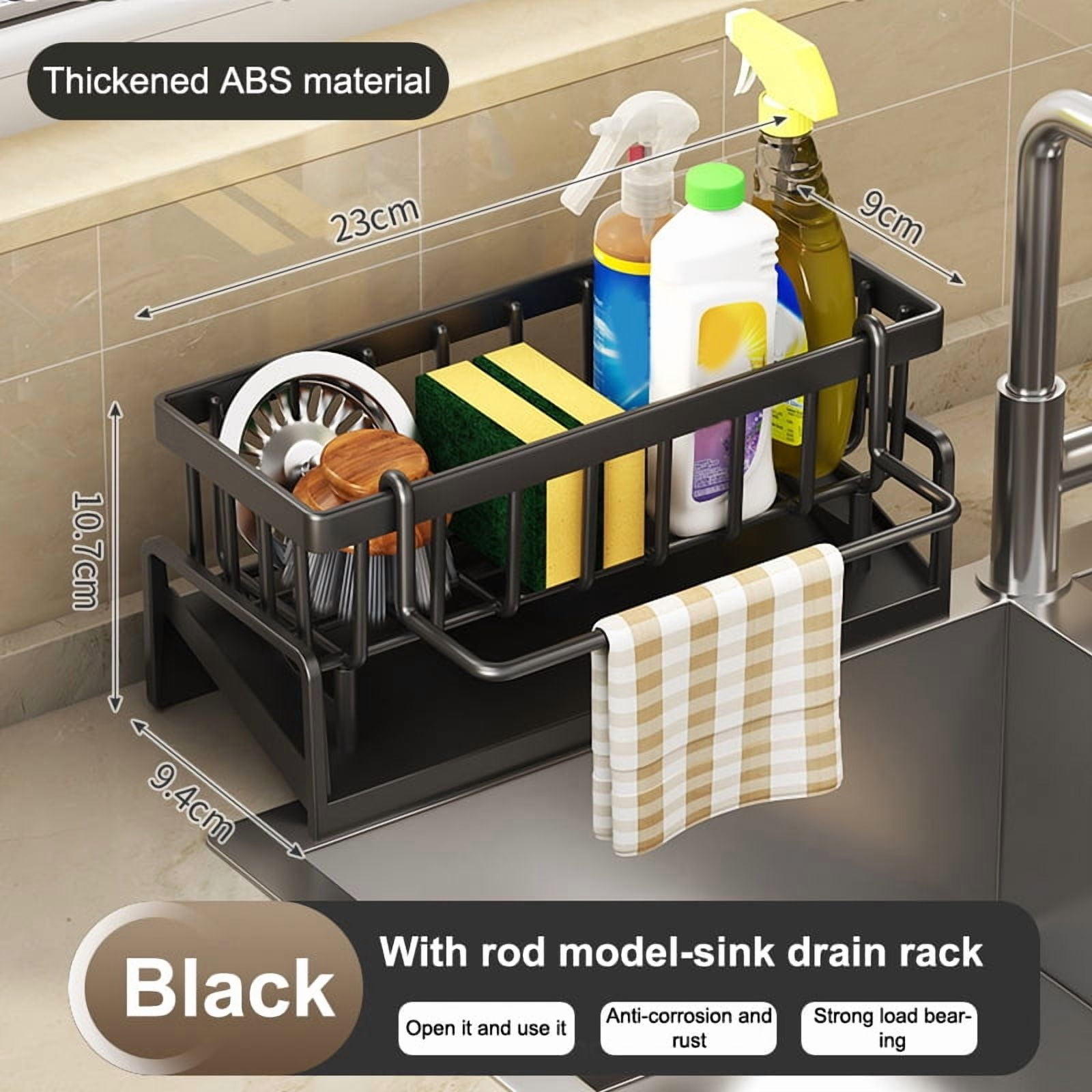 Multifunctional Sponge Rack Drainer Kitchen Shelf Sink Rag Dishwashing ...