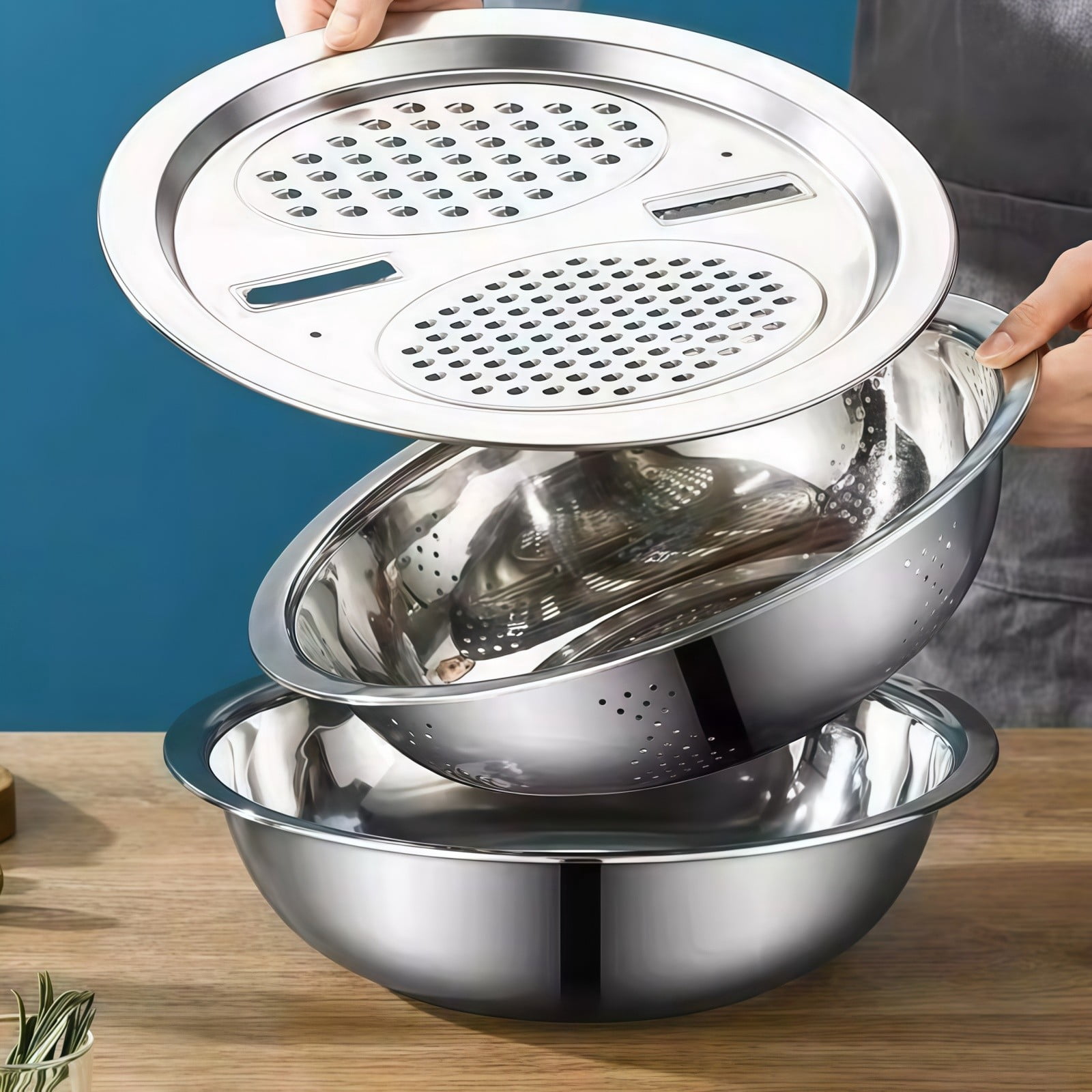 Multifunctional Stainless Steel Basin - 2026 New Colander Strainer Set ...