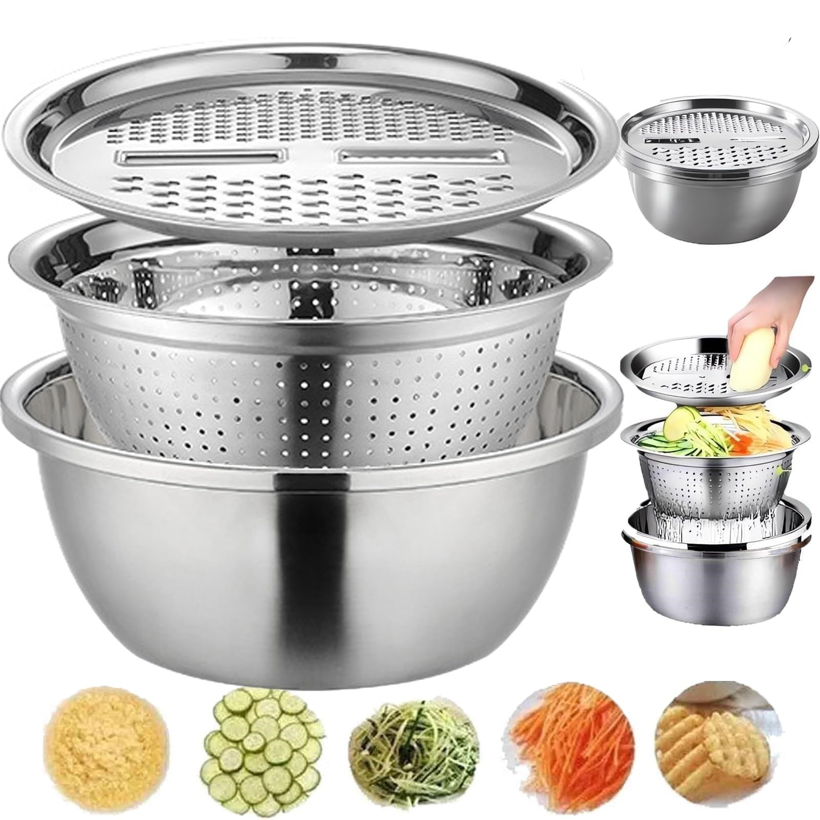 Multifunctional Stainless Steel Basin, 3-in-1 Stainless Steell ...