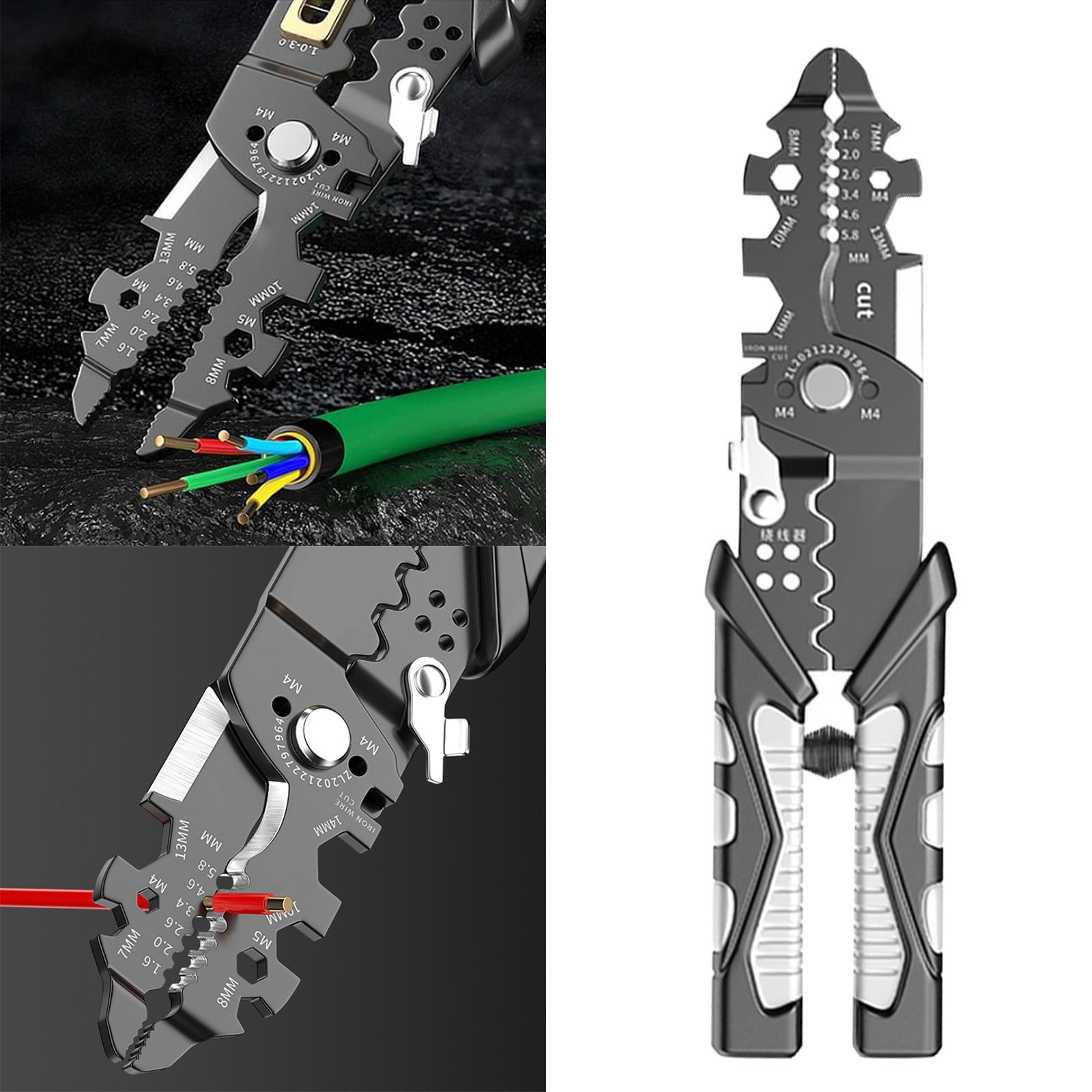 Multifunctional Stainless Steel Pliers 25 In 1 Multitool Wire Stripper ...