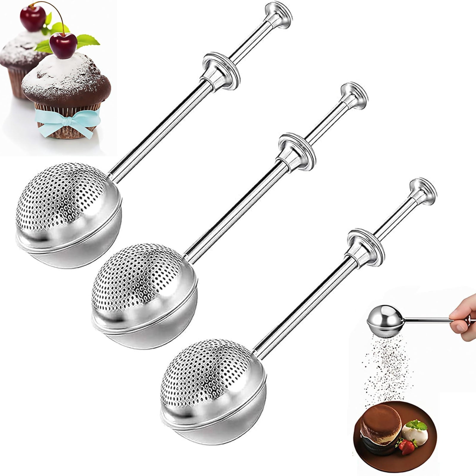 Multifunctional Stainless Steel Powder Sifter,Powdered Sugar Shaker ...