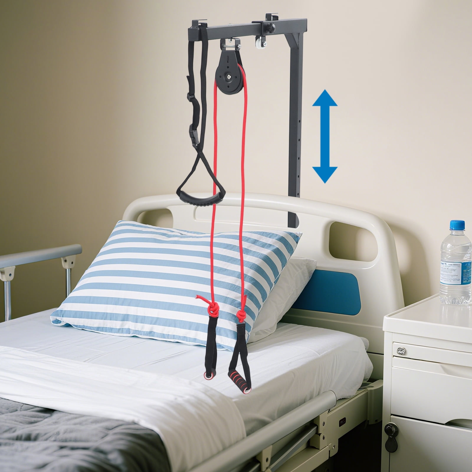 Multifunctional Standing Aid Frame with Cervical & Shoulder Traction - 9-Level Height Adjustable ...