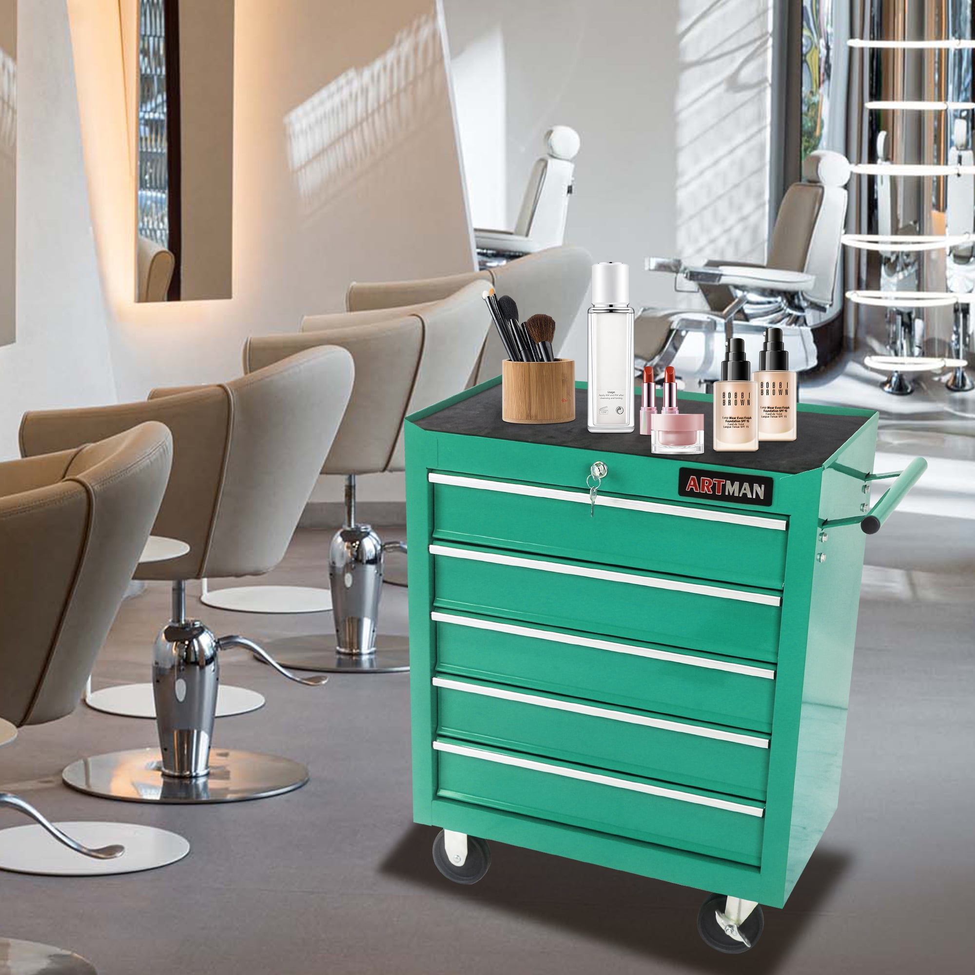 Multifunctional Steel Tool Cart with 5 Drawers & Wheels - Walmart.com