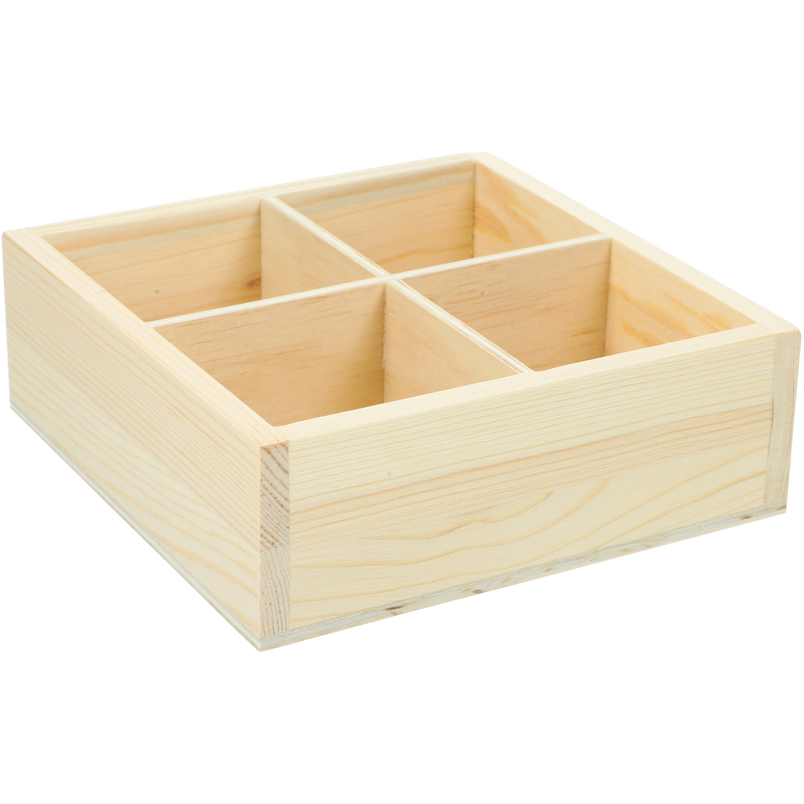 MEIBUTYUP Planter Tray Wood Beige Multi-Grid Storage Home Decor Simple ...