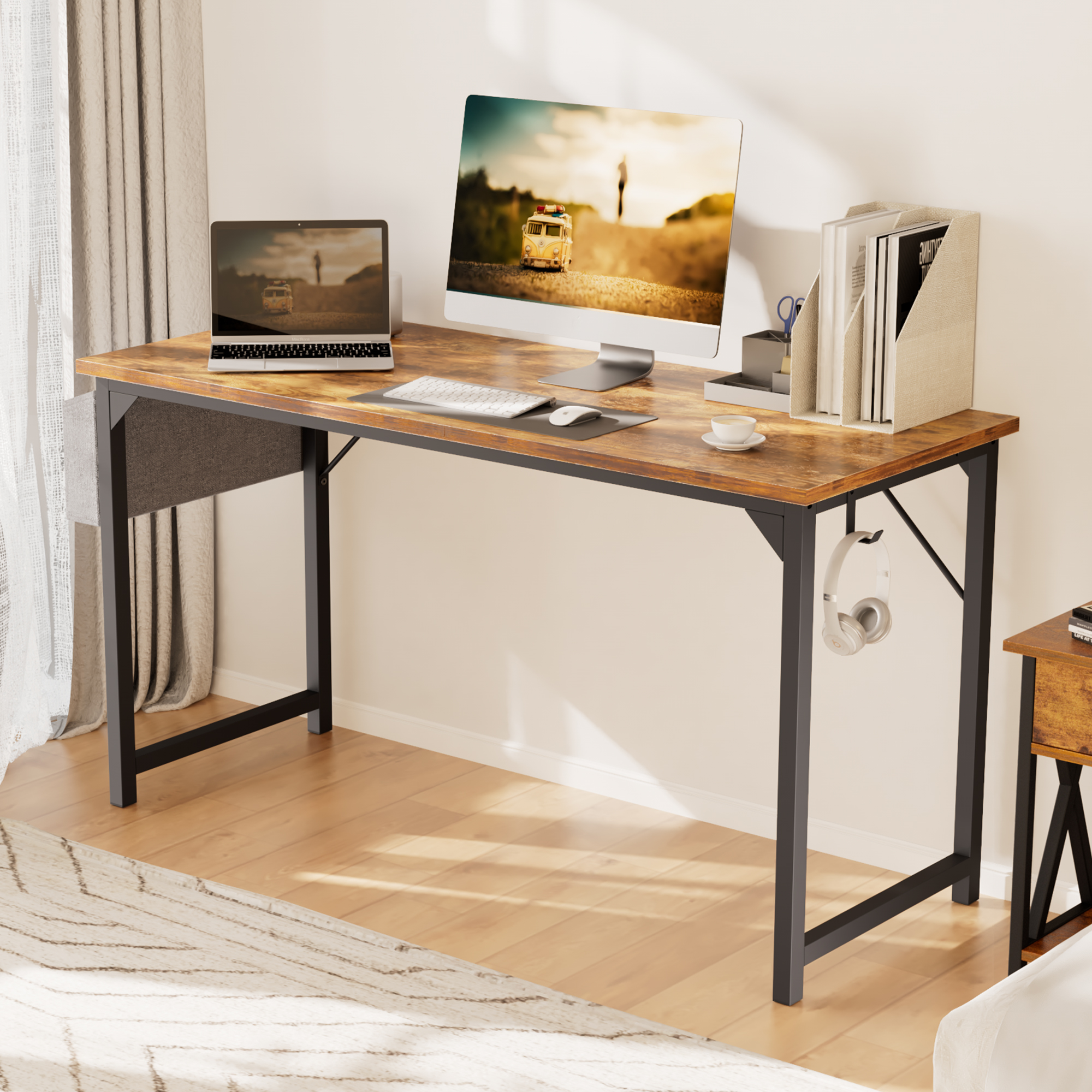 Frommes Dark Brown Modern Desk - Walmart.com
