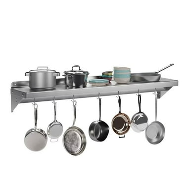 GRIDMANN 12" x 72" NSF Stainless Steel Kitchen Wall Mount Shelf w ...