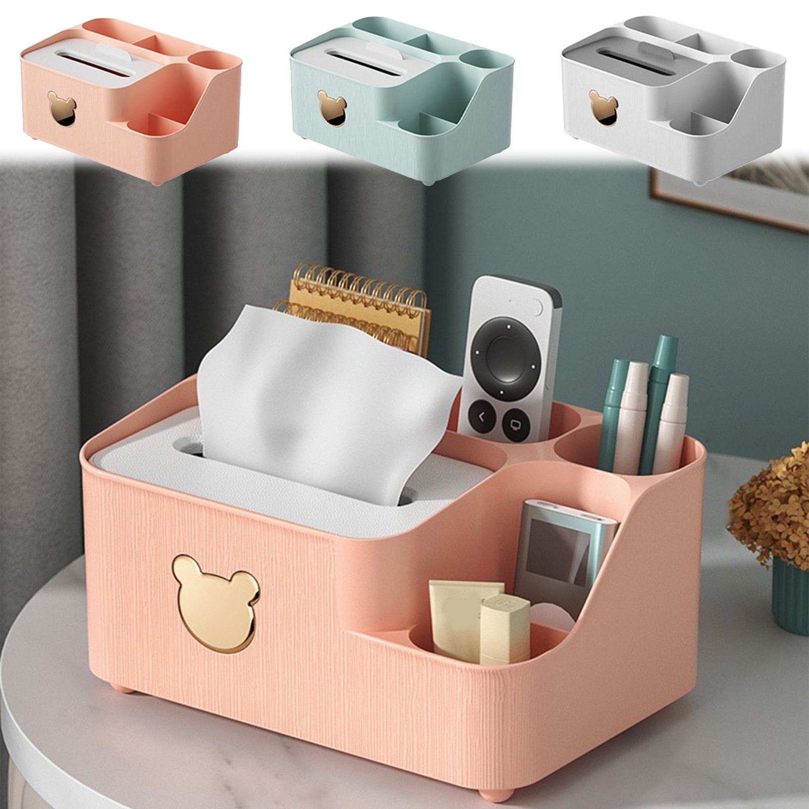 Multifunctional Tissue Box Organizer | Plastic Desktop Storage Box ...