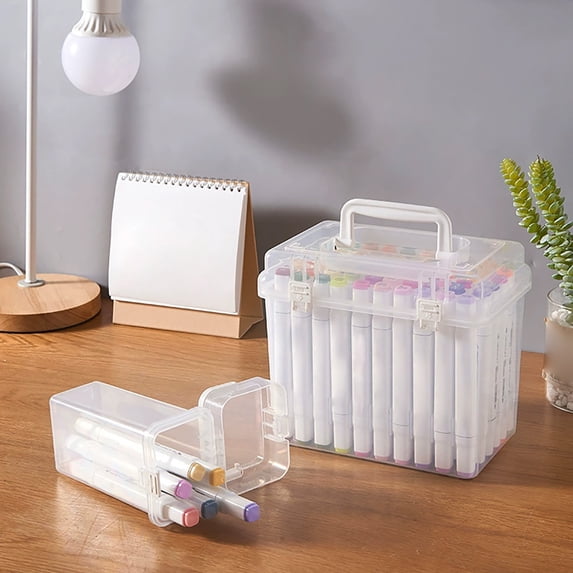 Multifunctional Transparent Marker Storage Case, Art Organizer For ...