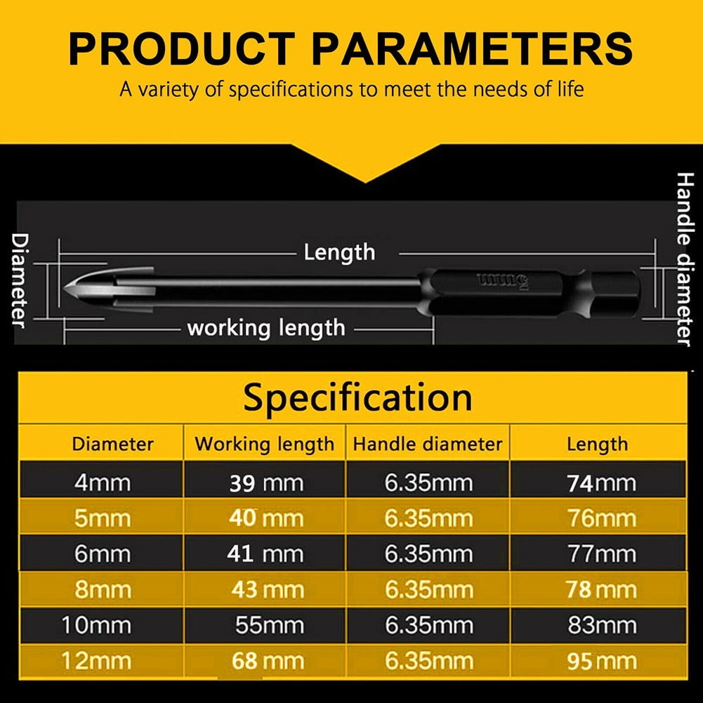 Multifunctional Triangle Drill Bit Glass Ceramic Vitrified Brick Full ...