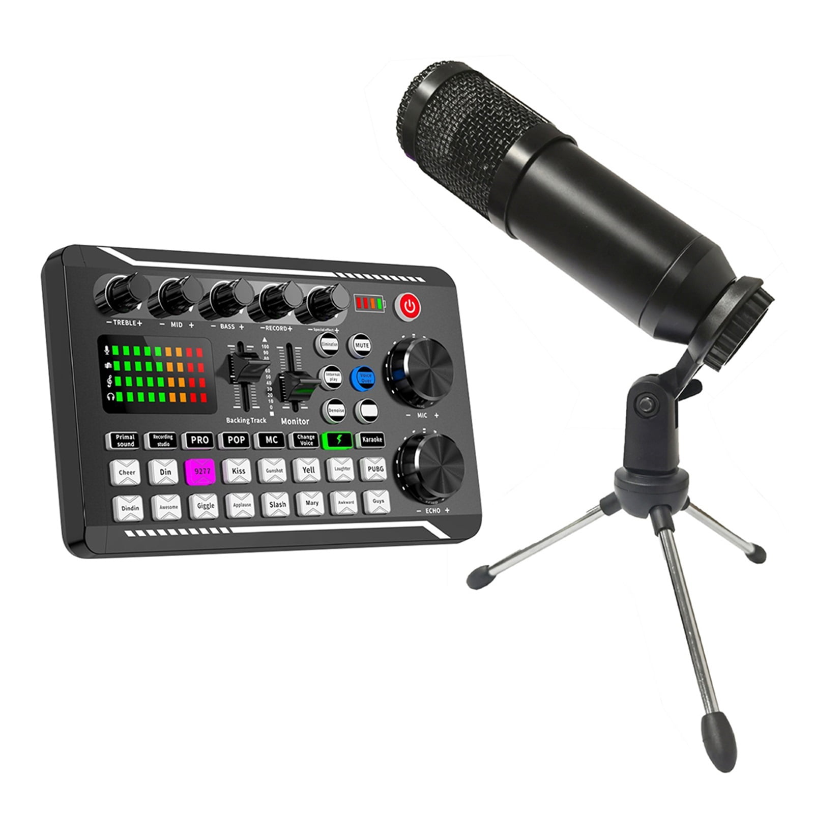 Multifunctional Tuning Sound Card Microphone Mixer Kit Audio Recording ...