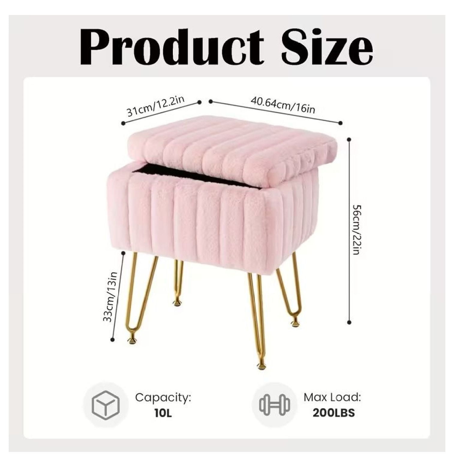 Multifunctional Vanity Stool with Storage, Makeup Chair and Shoe ...
