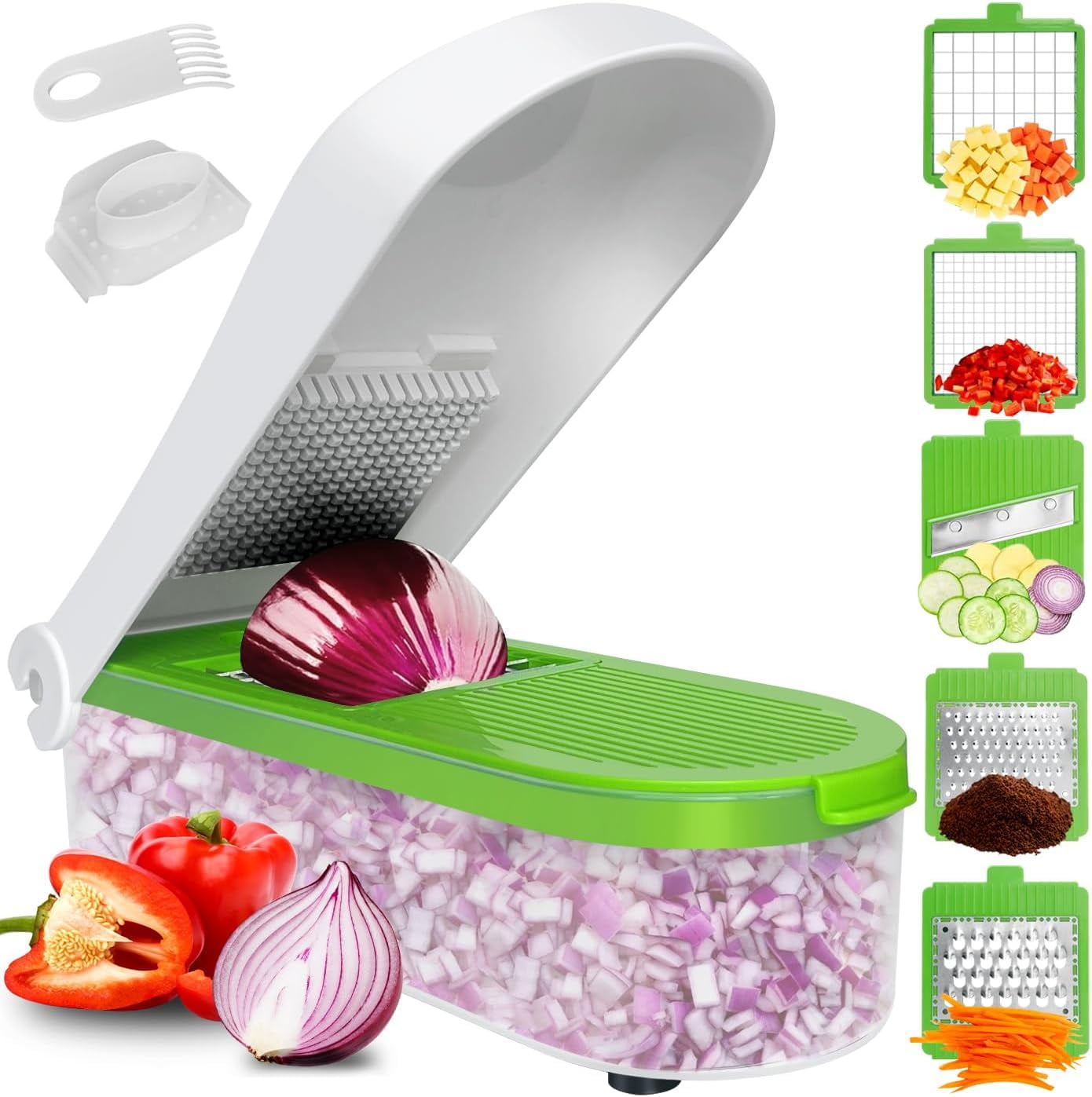 Multifunctional Vegetable Chopper - 7 in 1 Veggie Slicer, Dicer, Cutter ...