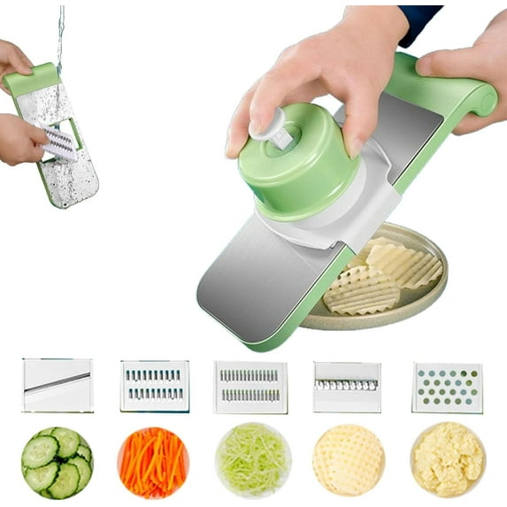 Multifunctional Vegetable Cutter with 5 Detachable Blades, Adjustable ...