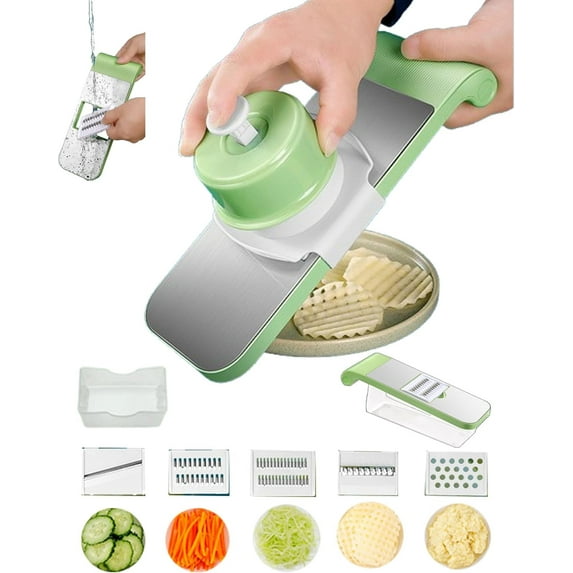Multifunctional Vegetable Cutter with 5 Detachable Blades, Adjustable ...