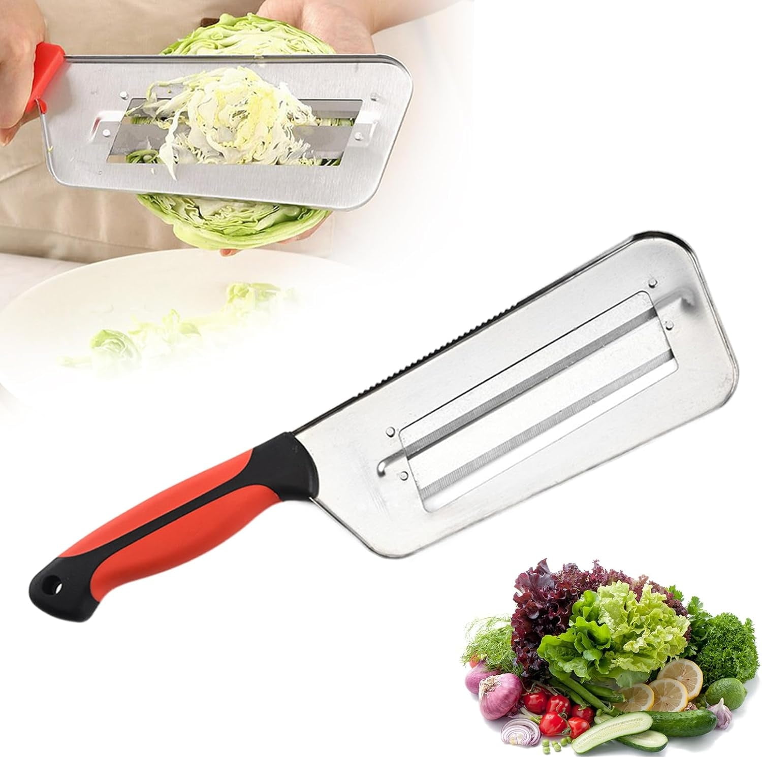 Multifunctional Vegetable Cutter, Upgraded Stainless Steel Double-layer ...