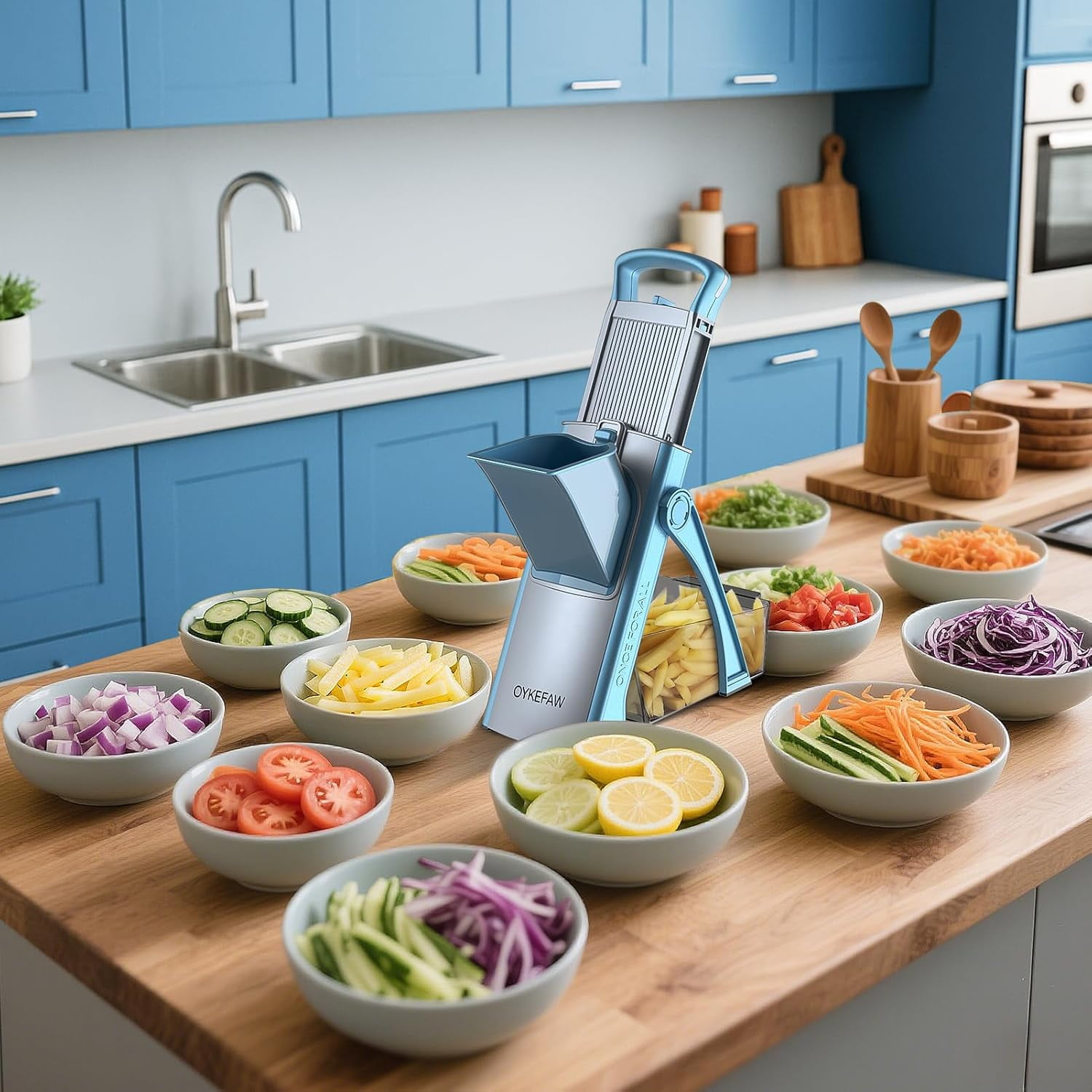 Multifunctional Vegetable Slicer with Adjustable Thickness, Safe Food ...