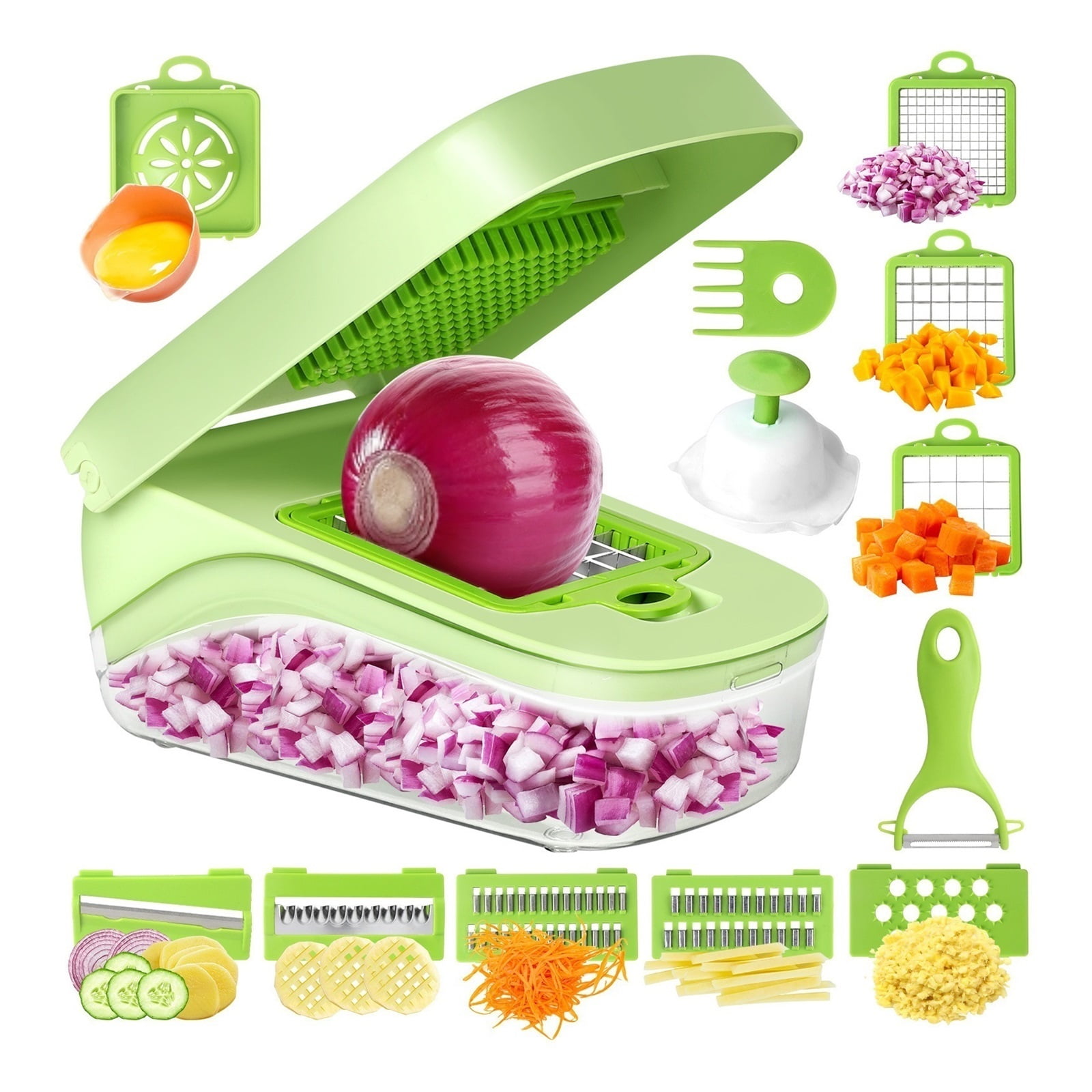 Multifunctional Veggie Chopper Potato Slicer Shredder, Onion Dicer ...
