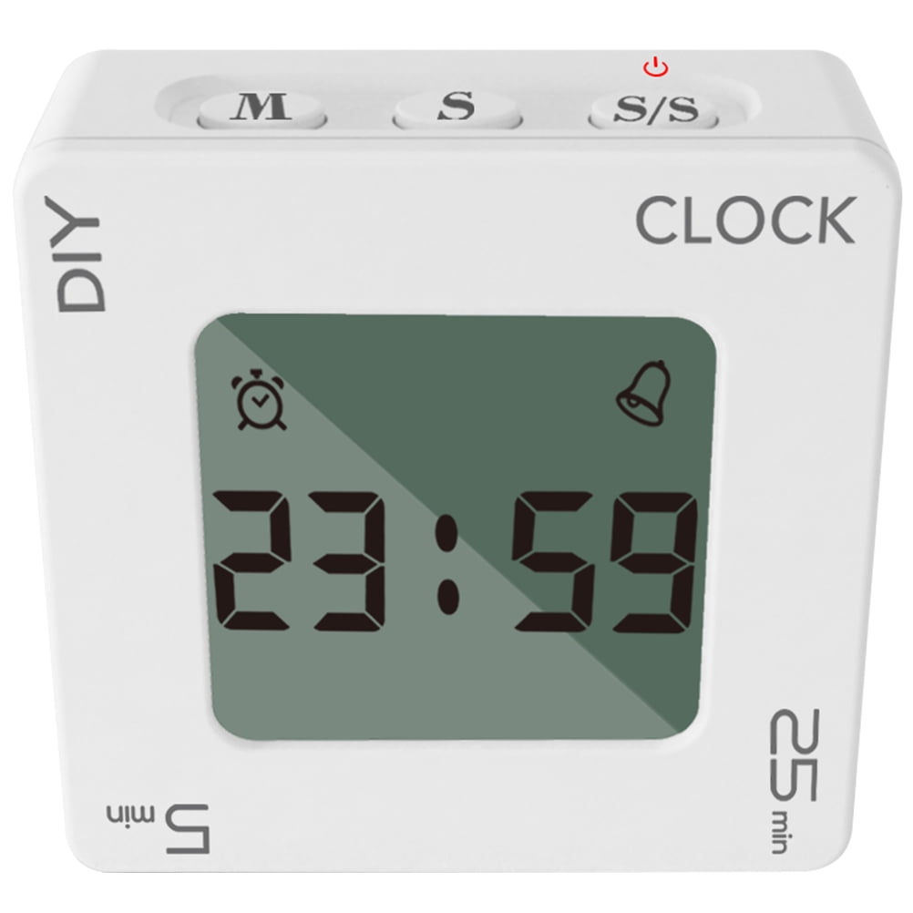 Multifunctional Versatilen Clock Timer Mini Alarm Shock White - Walmart.com
