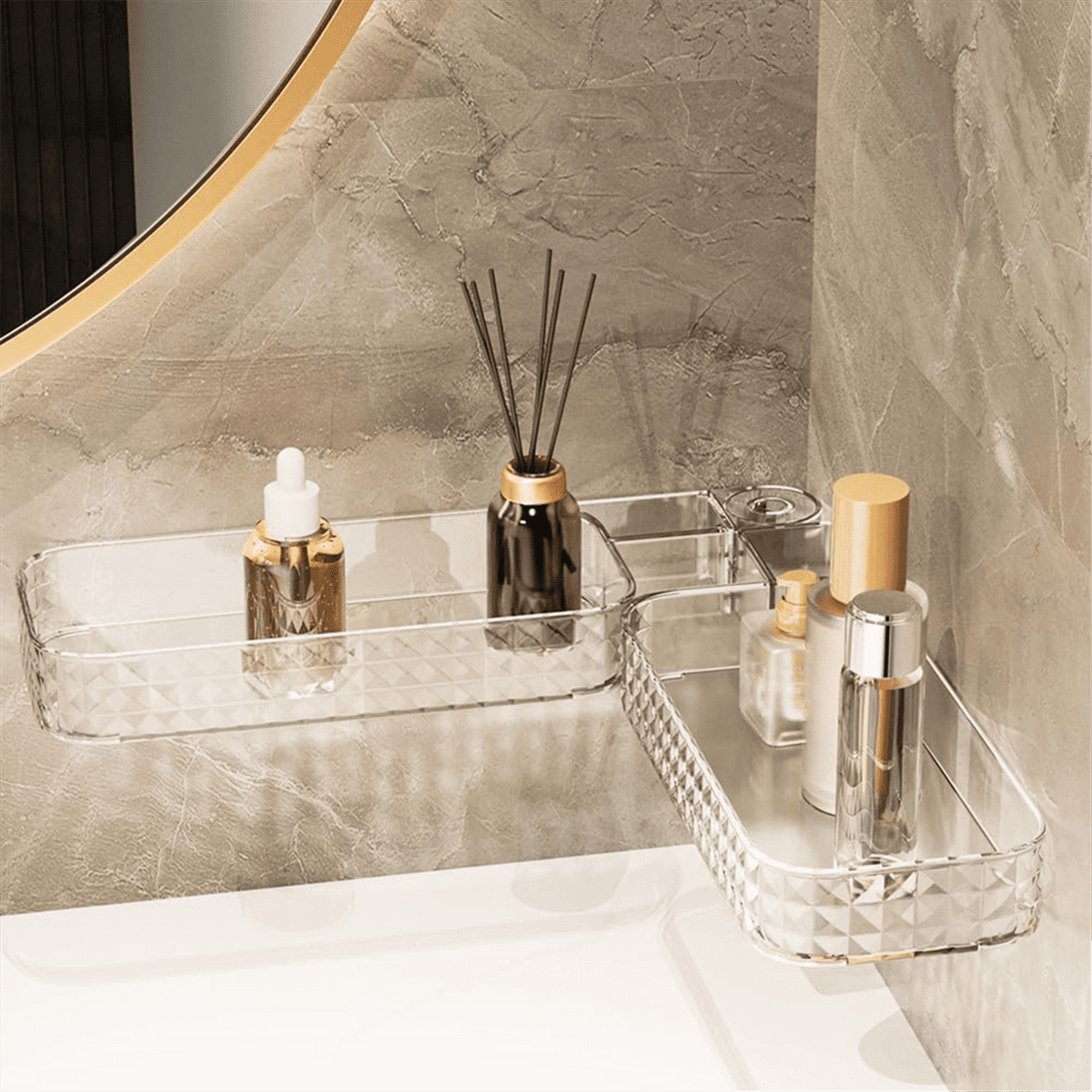 Multifunctional Wall-Mounted Rotating Storage Corner Shelf, 180 Degree ...