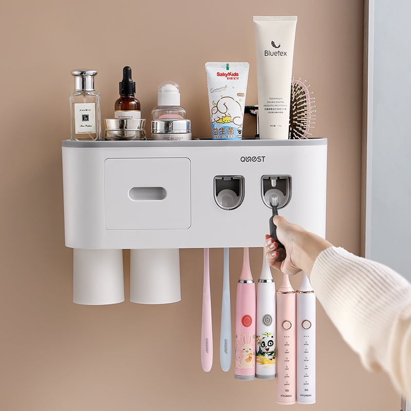 Multifunctional Wall-Mounted Toothbrush Holder, Automatic Toothpaste ...