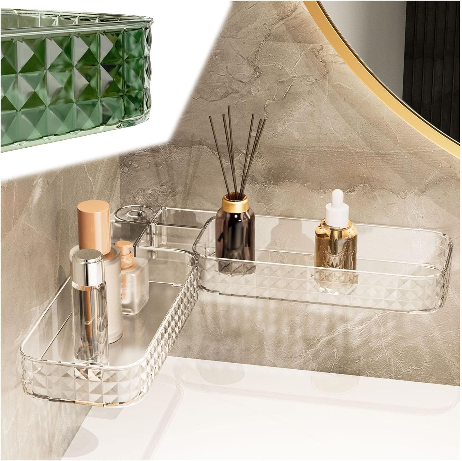 Multifunctional Wall-Mounted U-Shaped Rotating Storage Corner Shelf ...