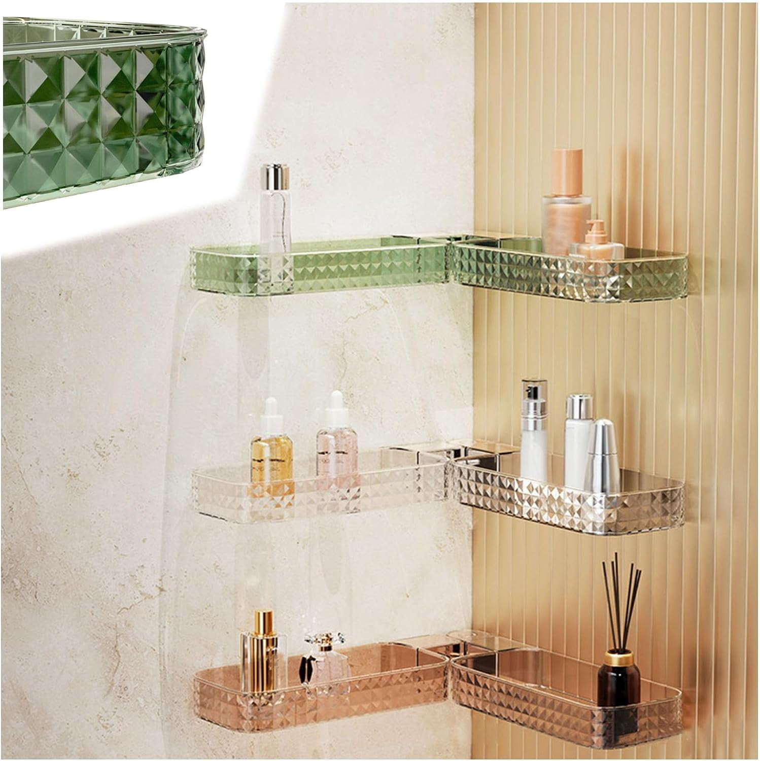 Multifunctional Wall-Mounted U-Shaped Rotating Storage Corner Shelf ...