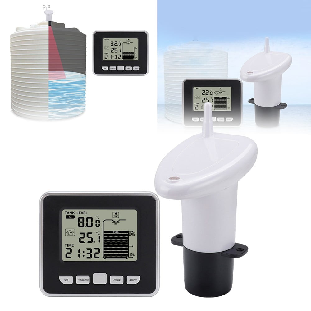 Multifunctional Water Tank Level Gauge with Indoor Temperature Monitor ...