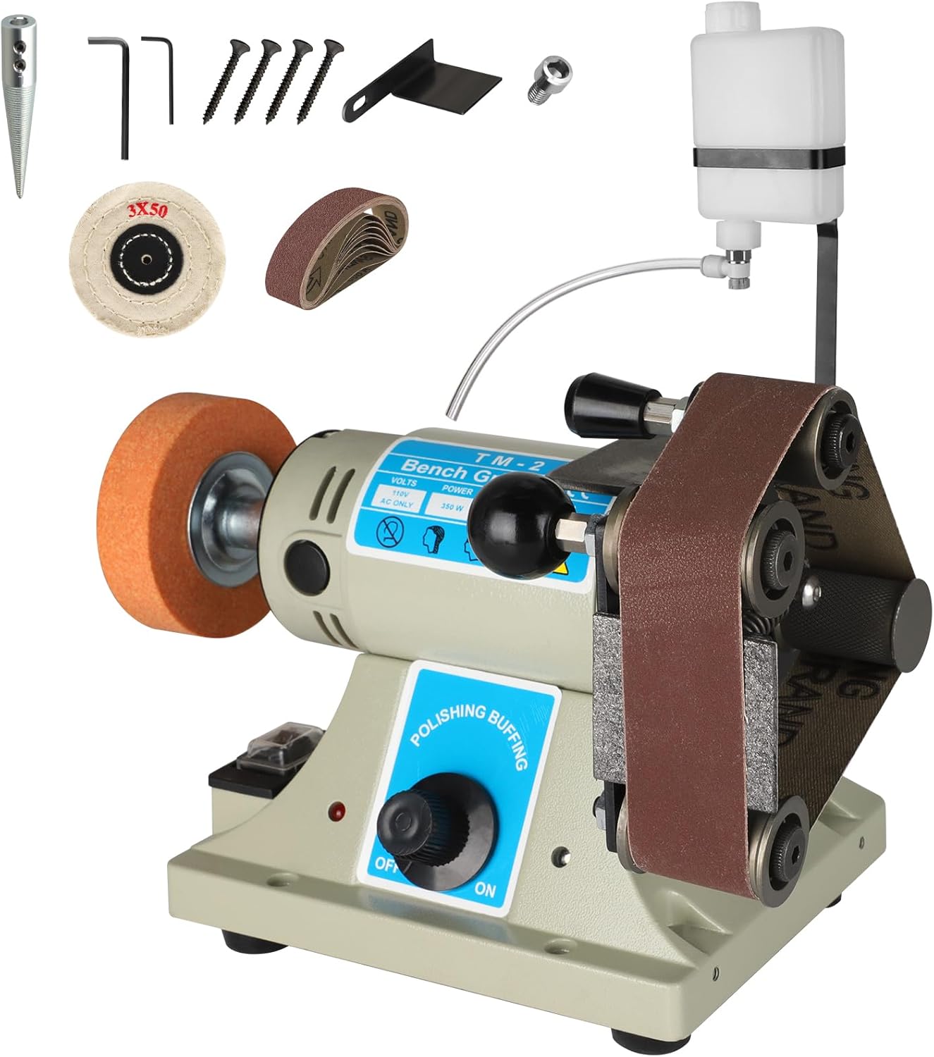 Multifunctional Wet & Dry Belt Sander,Rock Polisher,Variable Speed 1250 ...