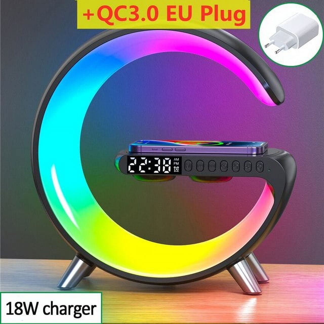 Multifunctional Wireless Charger Stand Alarm Clock Speaker APP RGB ...