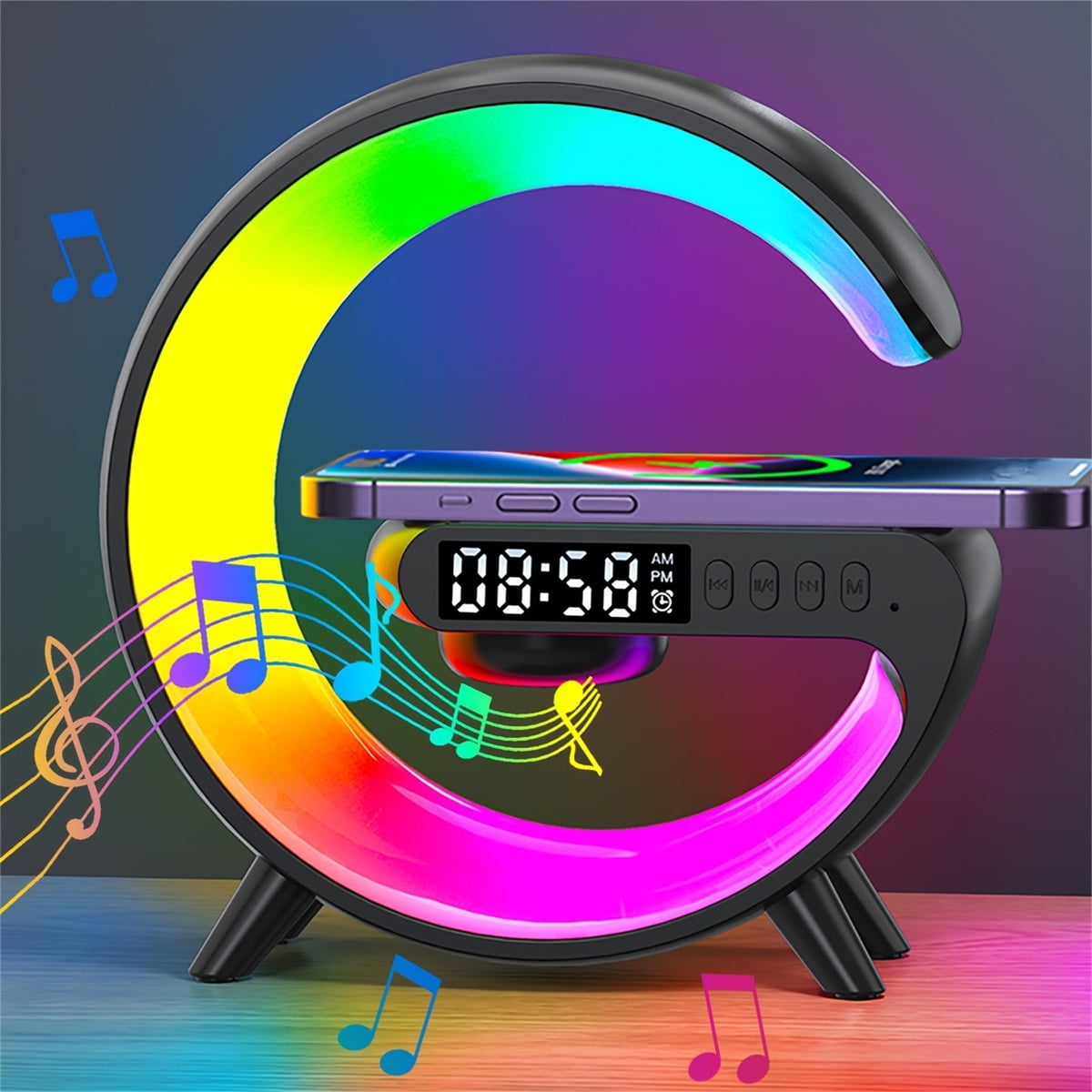 Multifunctional Wireless Charge Speaker Sunrise Reminder RGB Rhythm ...