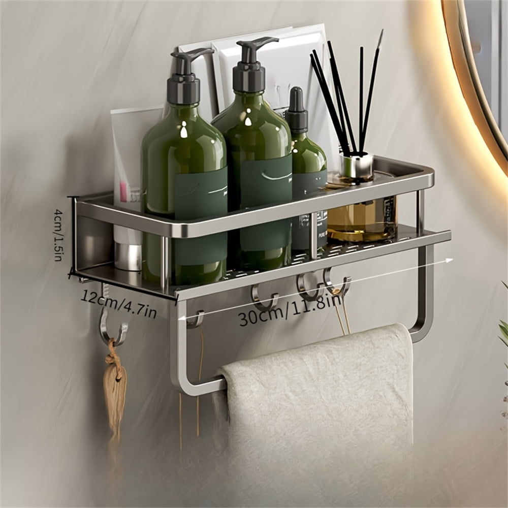 Multifunctional bath tray wall-mounted bathroom shelf cosmetic storage ...