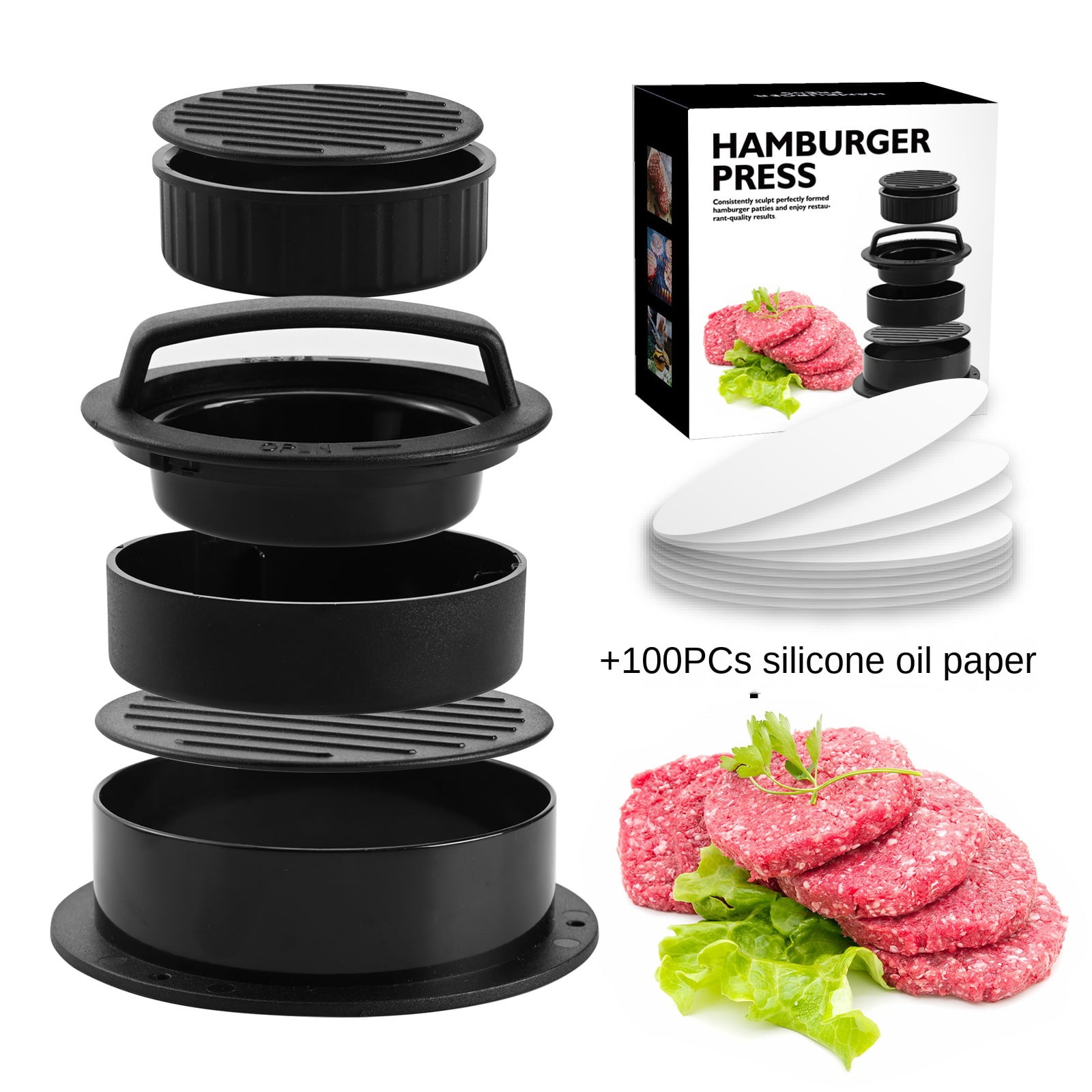 Multifunctional burger meat press, sandwich cutting four-in-one kitchen ...