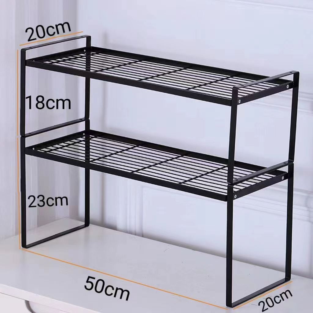 Multifunctional kitchen countertop tiered storage rack with white ...
