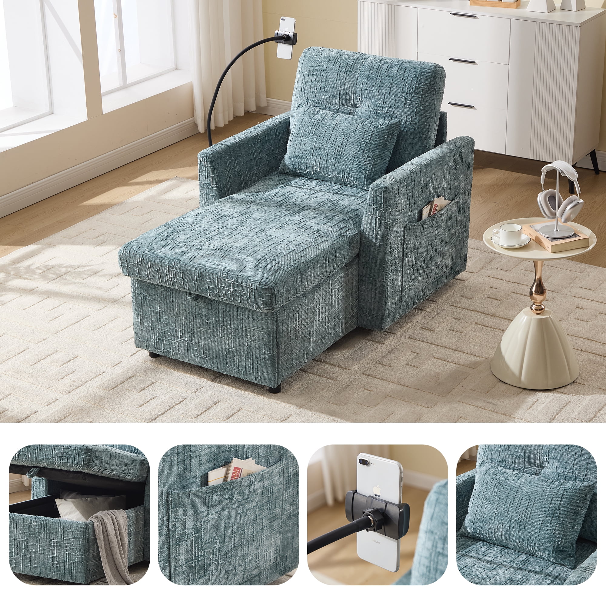 Multifunctional lazy person sofa recliner can be stored storage ...