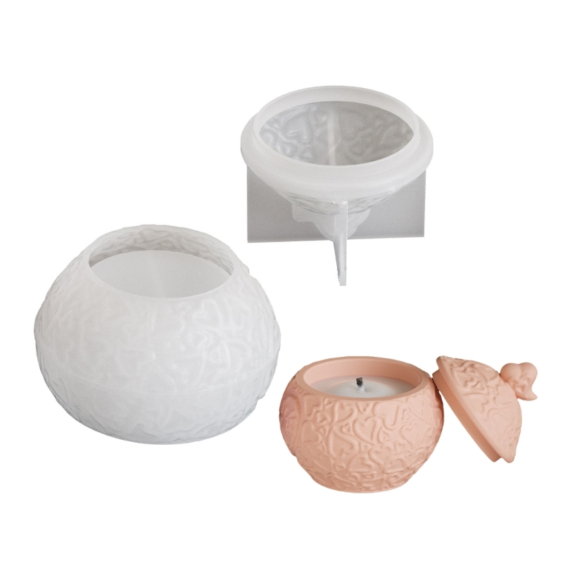 Multifuntional Jar Molds Crafting Mould with Lid Heart Pattern ...