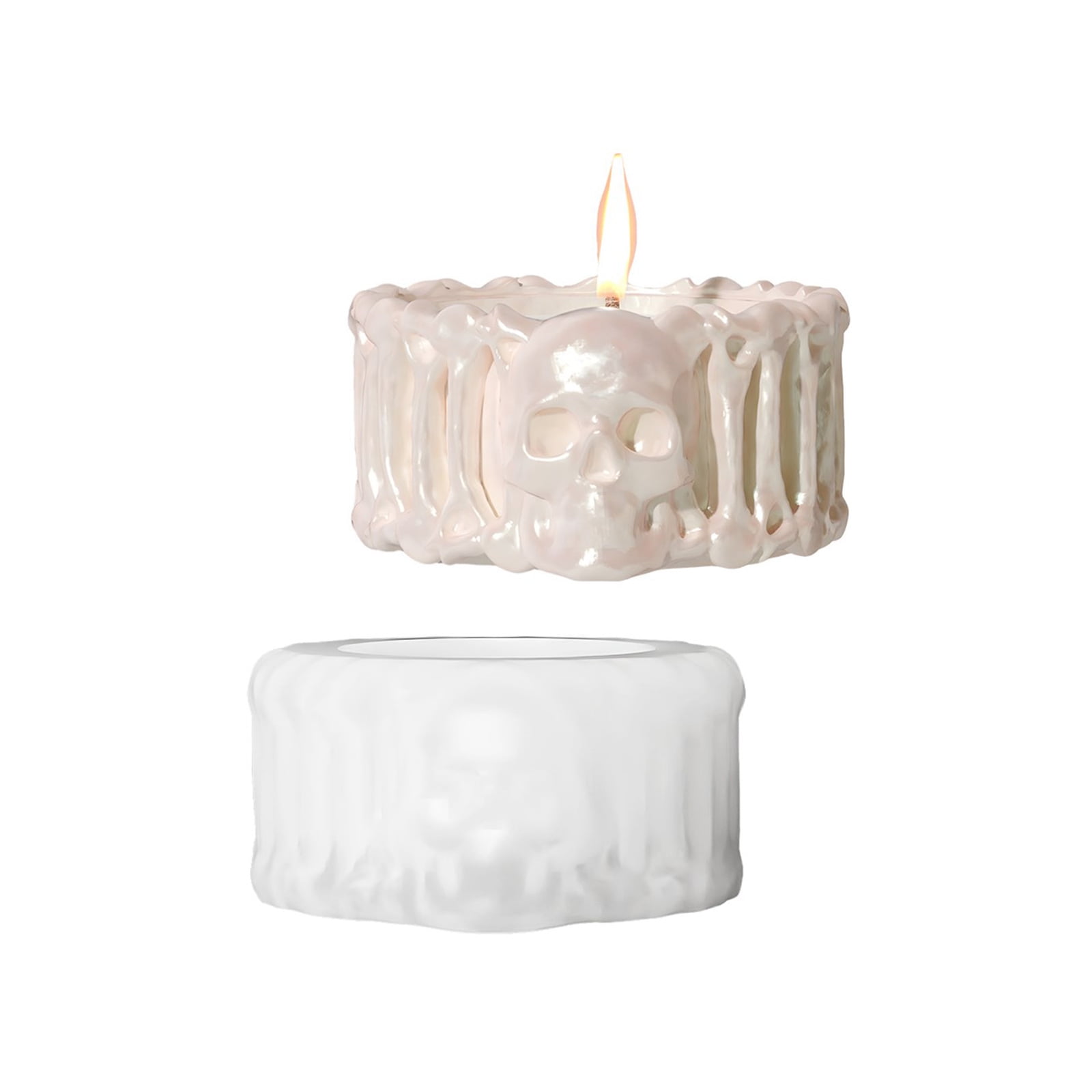 Multifuntional Mold Skull Shape Tealight Holder Molds Base Moulds for ...