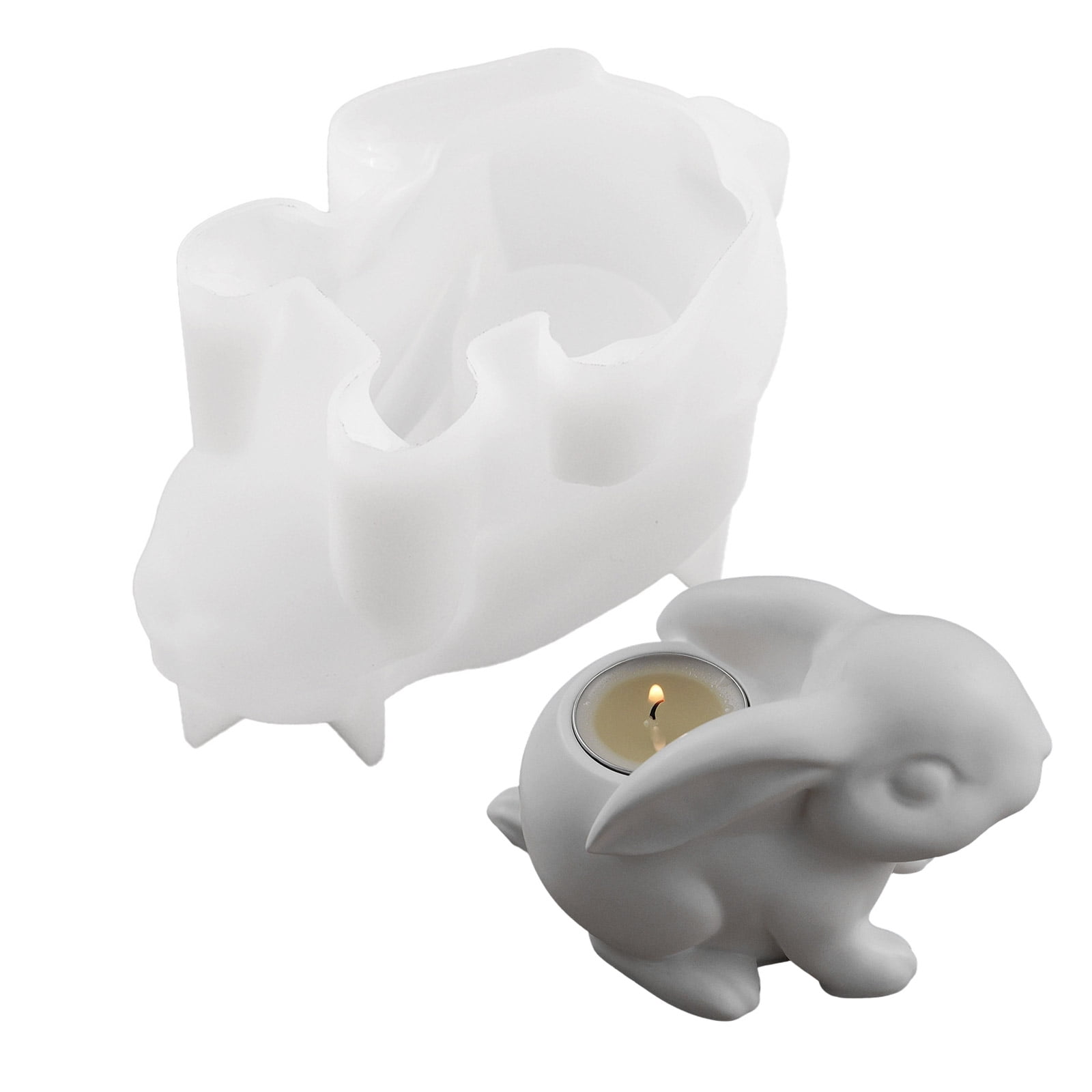 Multifuntional Silicone Mold Rabbits Shape Design Candlestick ...