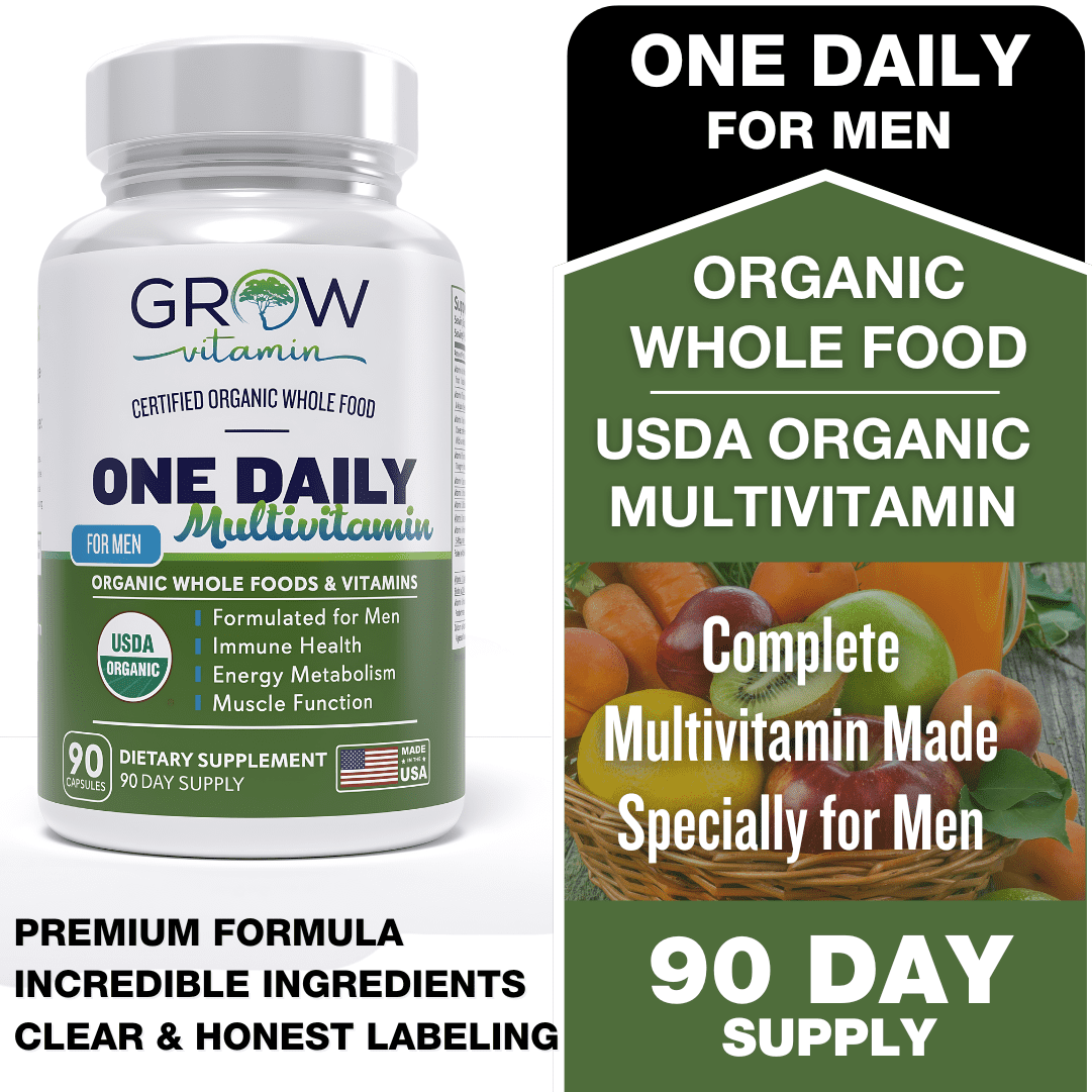 Grow Vitamin One Daily Multivitamin for Men - with Vitamins & Minerals ...
