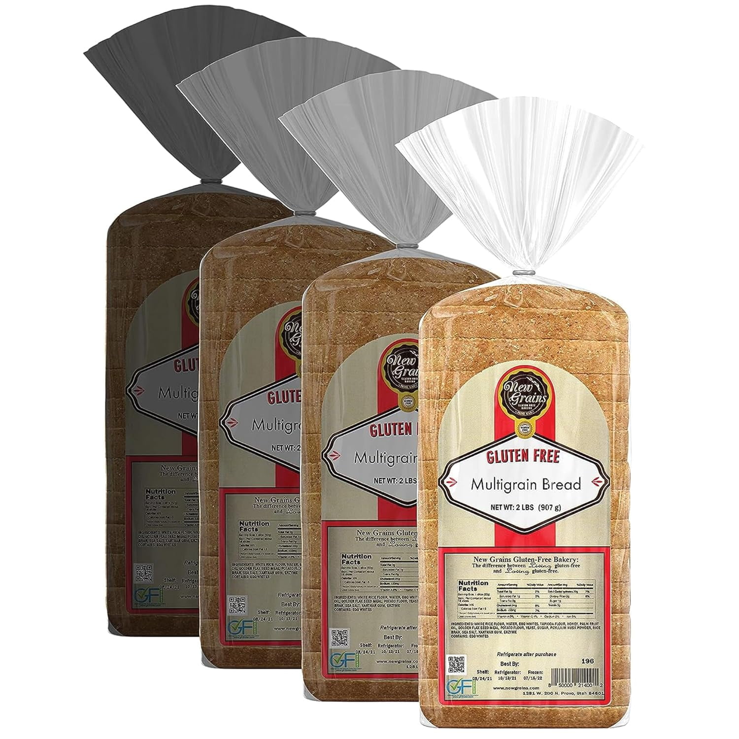 Multigrain Sandwich Bread, 32 oz Loaves (4 pack), Free, All Natural ...