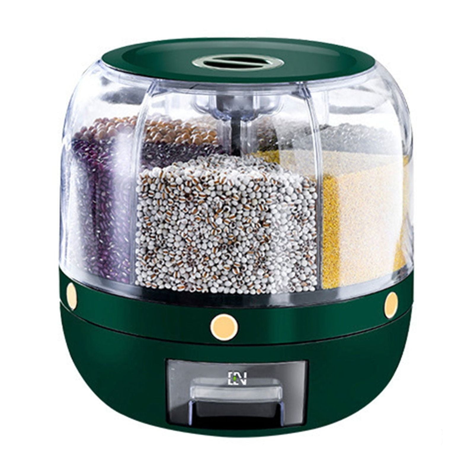 Multigrain Storage Container with 6 Compartments 360 Degree Rotating ...