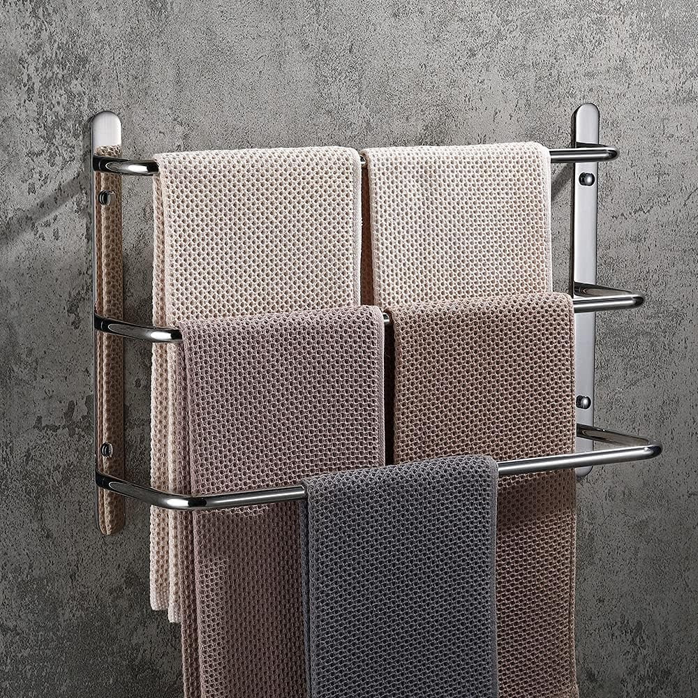Multilayer Shelf For Bathroom, Stainless Steel Wall-Mounted Foldable ...