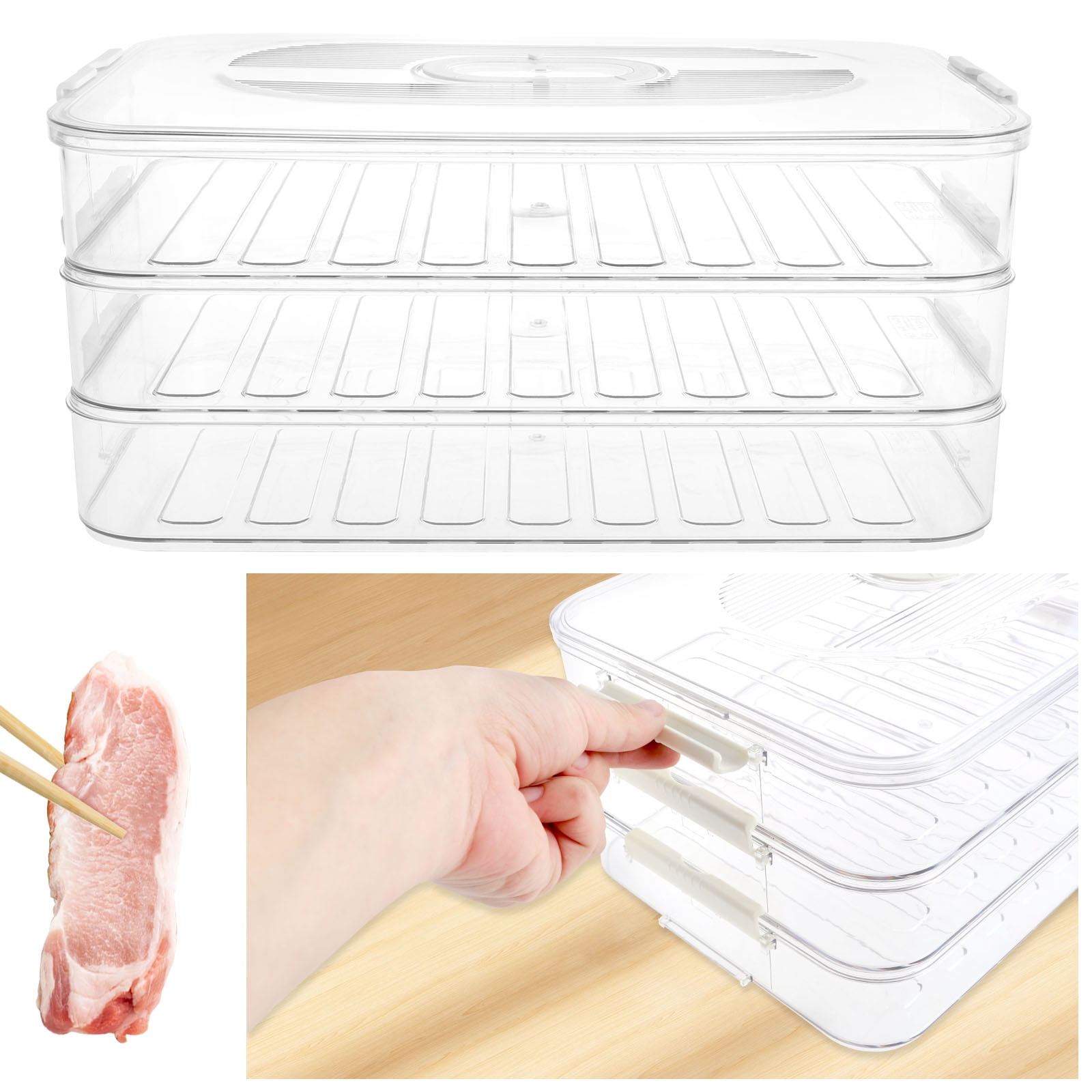 Multilayered Classification Meat Container Detachable Lunch Meat ...