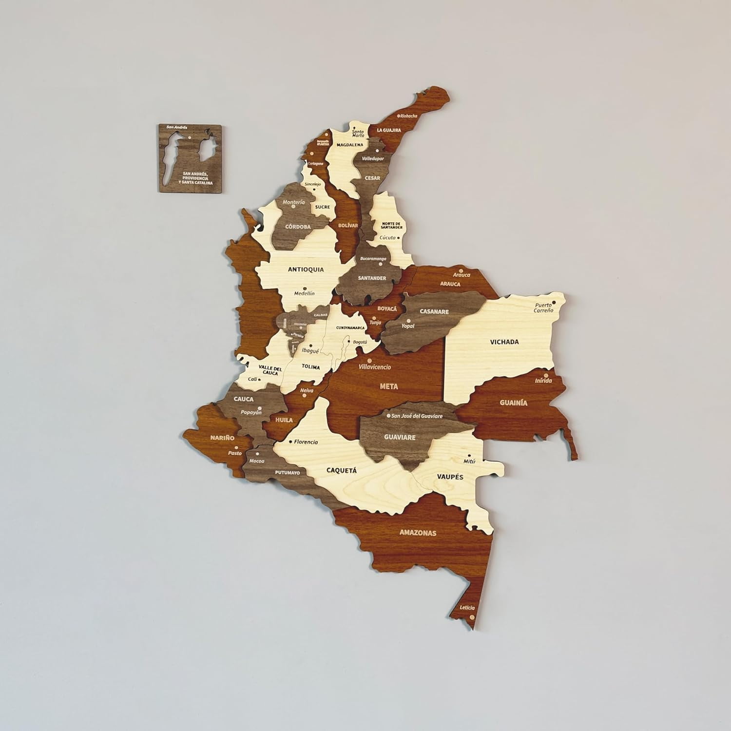 Multilayered Wooden 3D Colombia Map, Gift for Colombian Friend ...