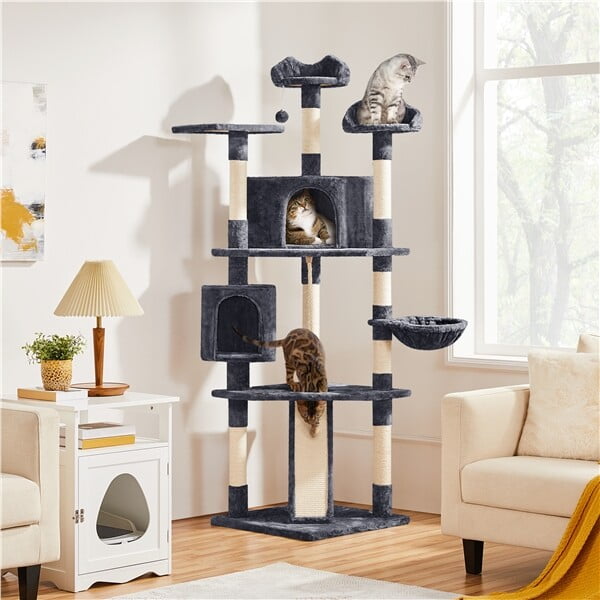 Multilevel Cat Tree Cat Tower for Indoor Cats with Scratching Post ...