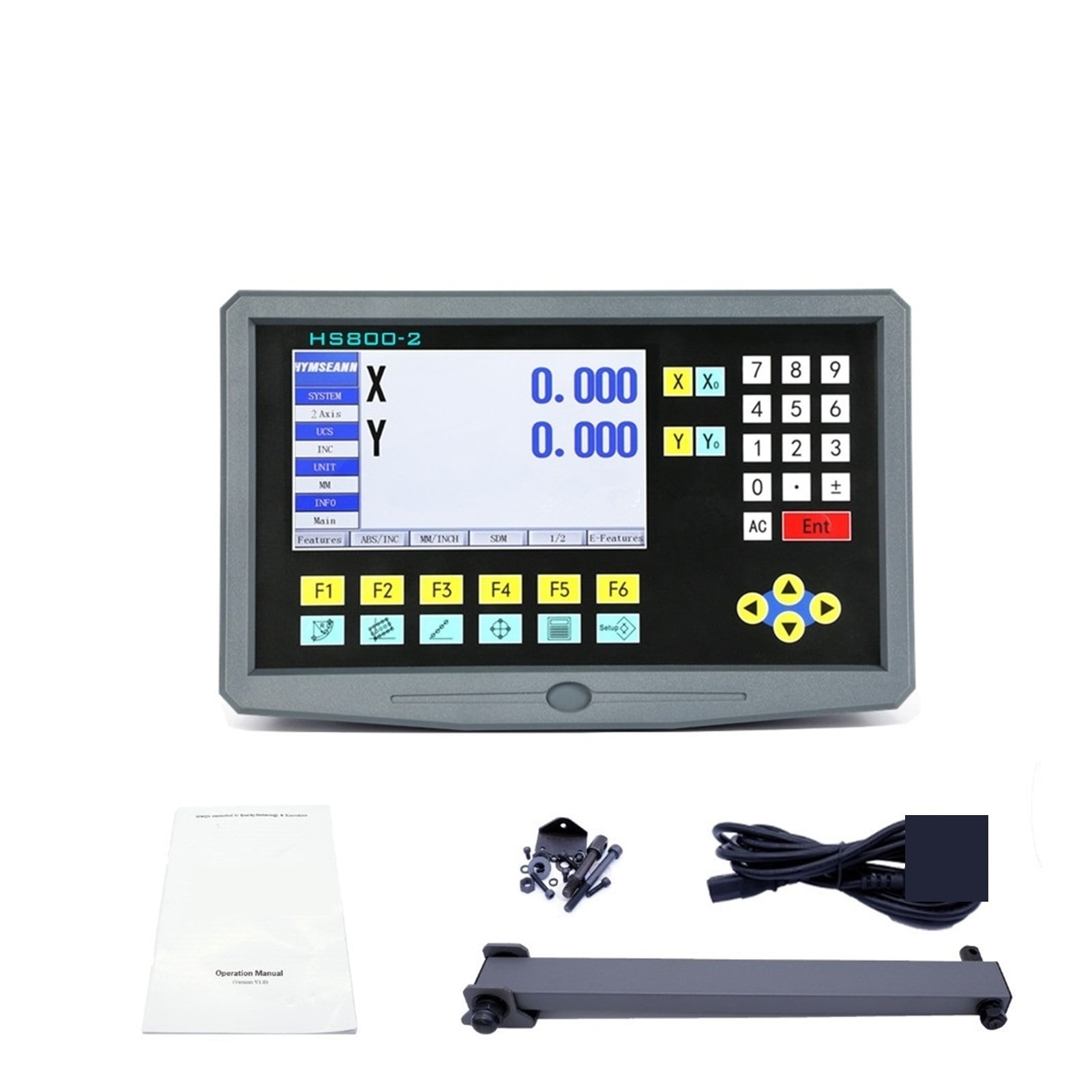 Multilingual 2 Axis LCD Kit HS800-2 Turning Lathe Milling Digital Readout Linear Glass Scale ...
