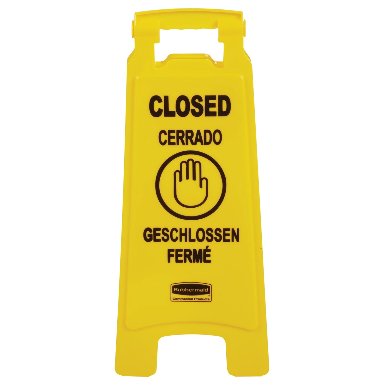 Rubbermaid Commercial Closed Multi-Lingual Floor Sign - CLOSED Print ...