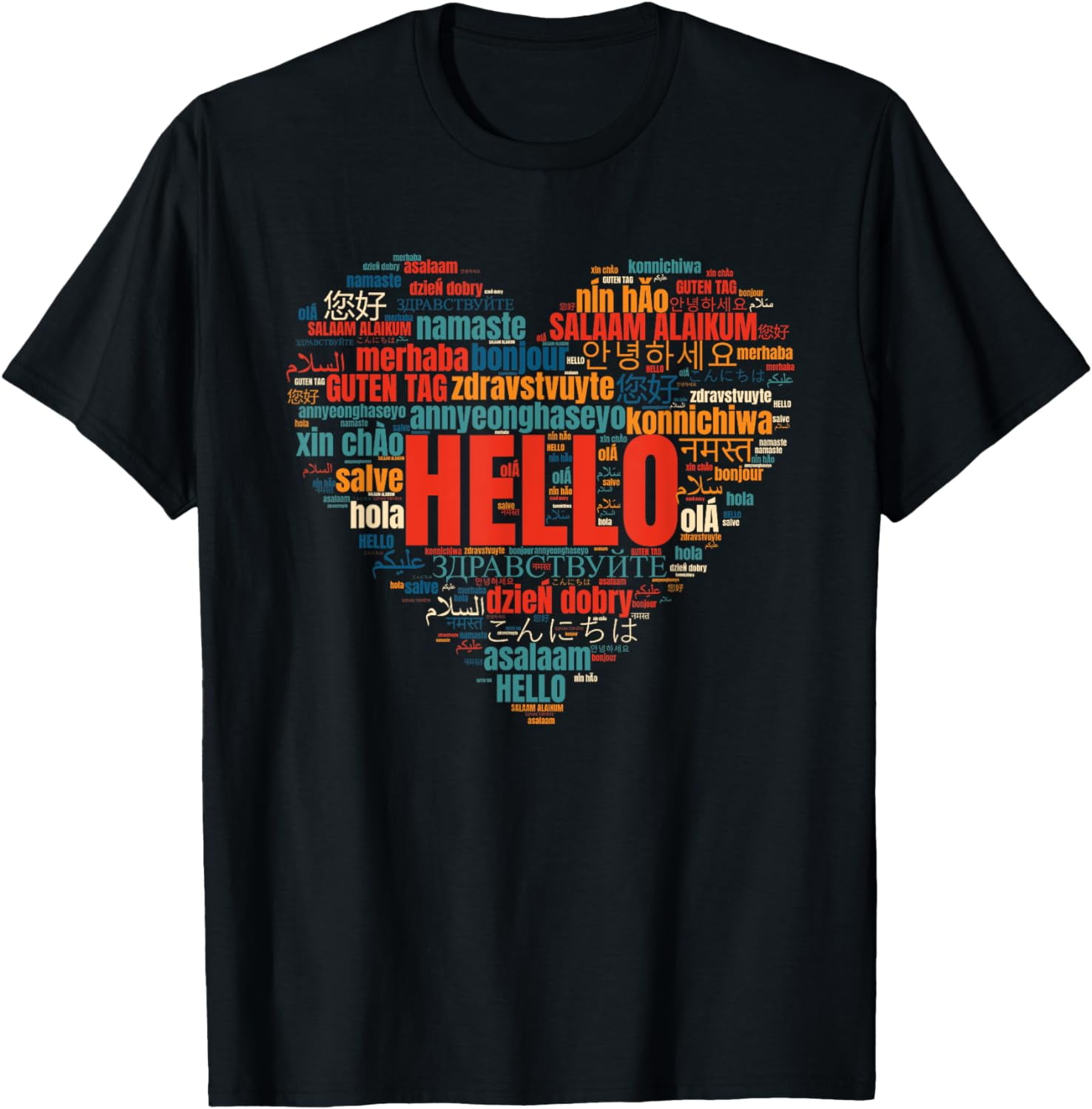 Multilingual Teacher Hello In Different Languages T-Shirt - Walmart.com