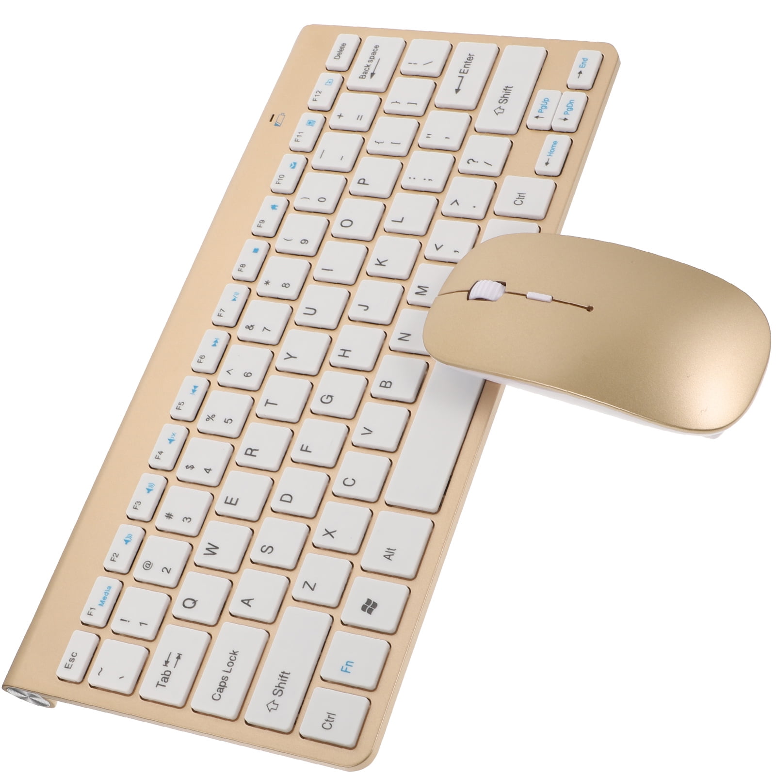 Multimedia Keyboard Computer Accessory Wireless Mouse Keyboards Golden ...